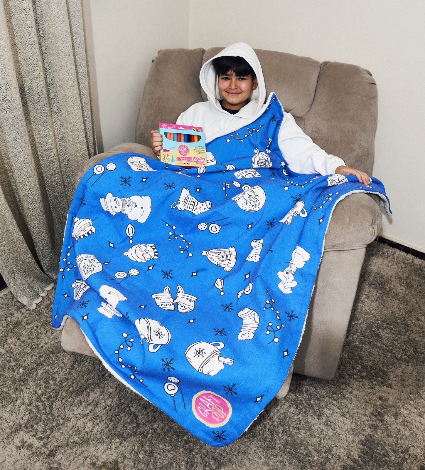 Snowman Colouring blanket – Craft Pop